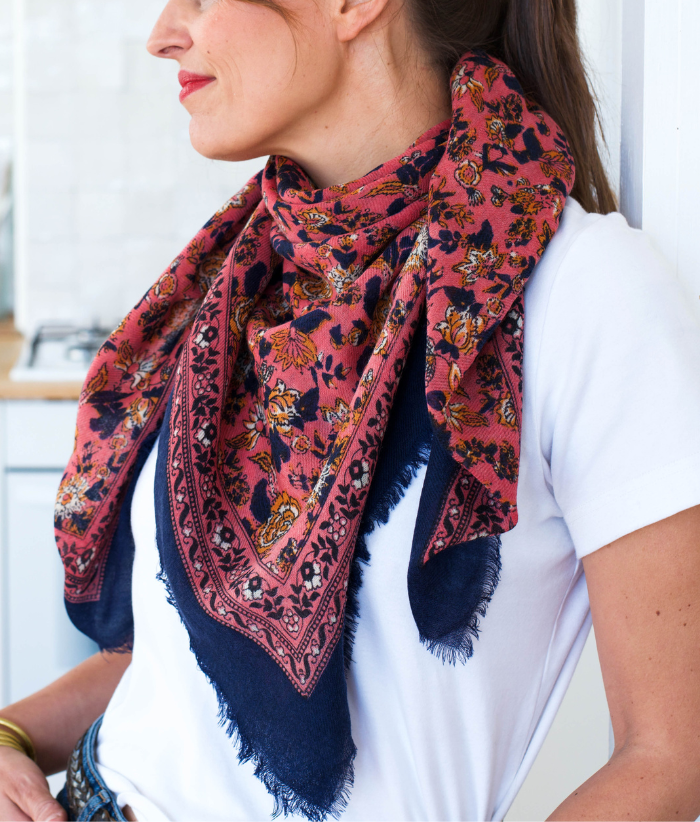 Foulard en laine - Ouna Pink - Bindi Atelier